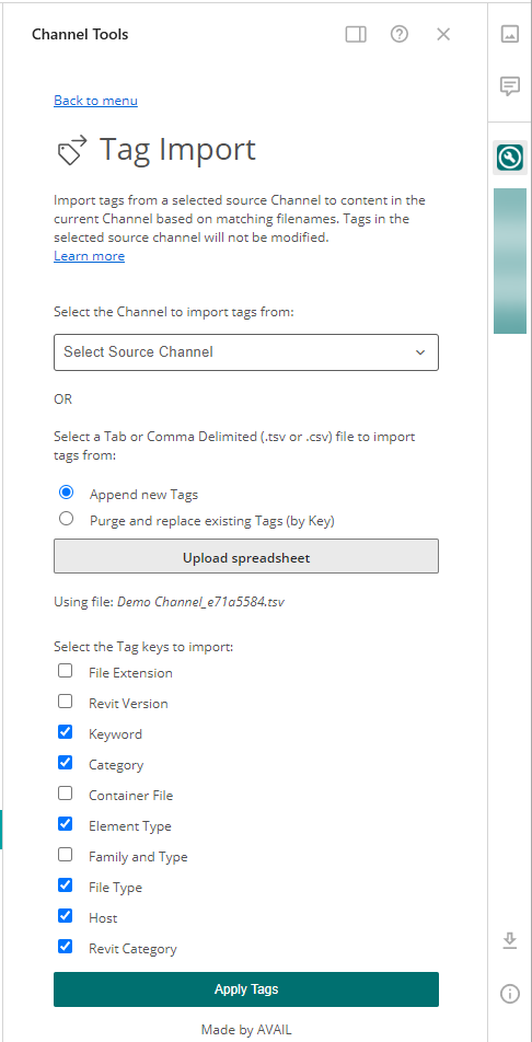 How to use Tag Import